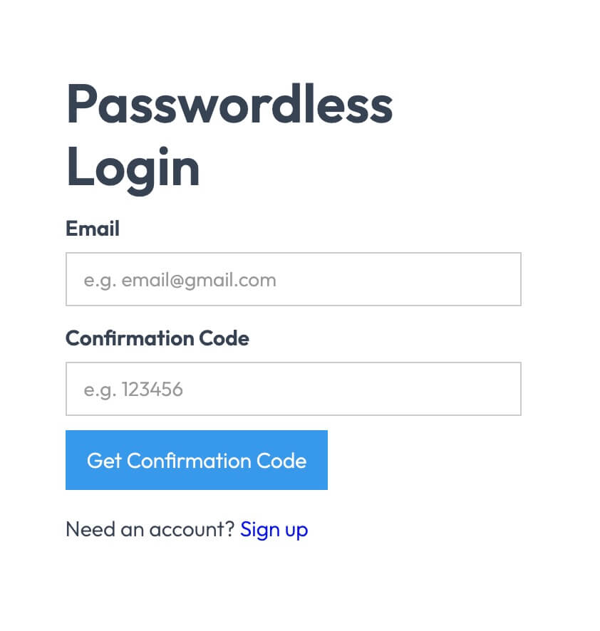 Unstyled Passwordless Login | Free Webflow Component